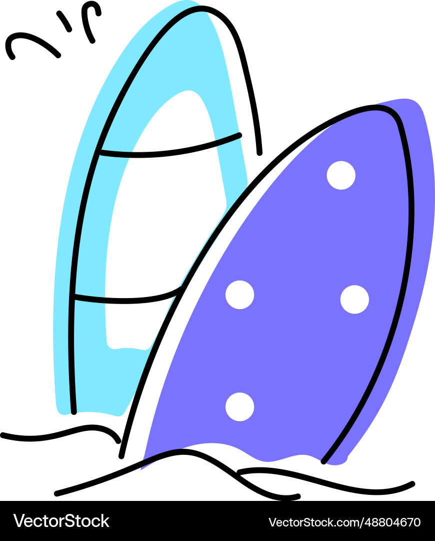 Sketchy style icon depicting surfboards Royalty Free Vector