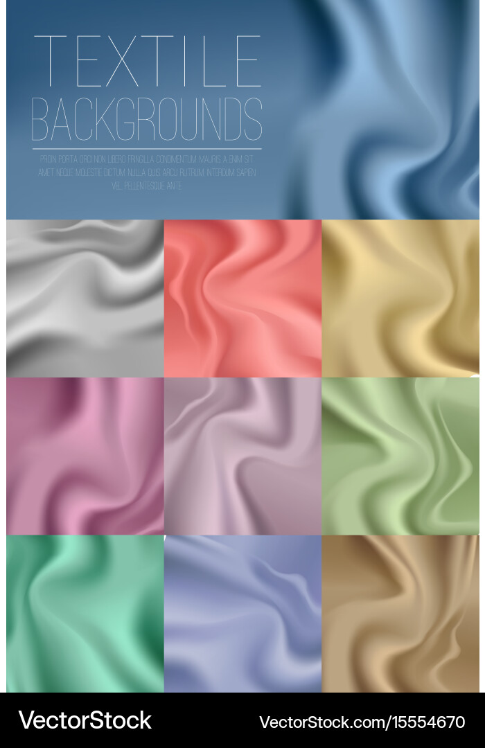 Textile drapery colorful collection in blue Vector Image