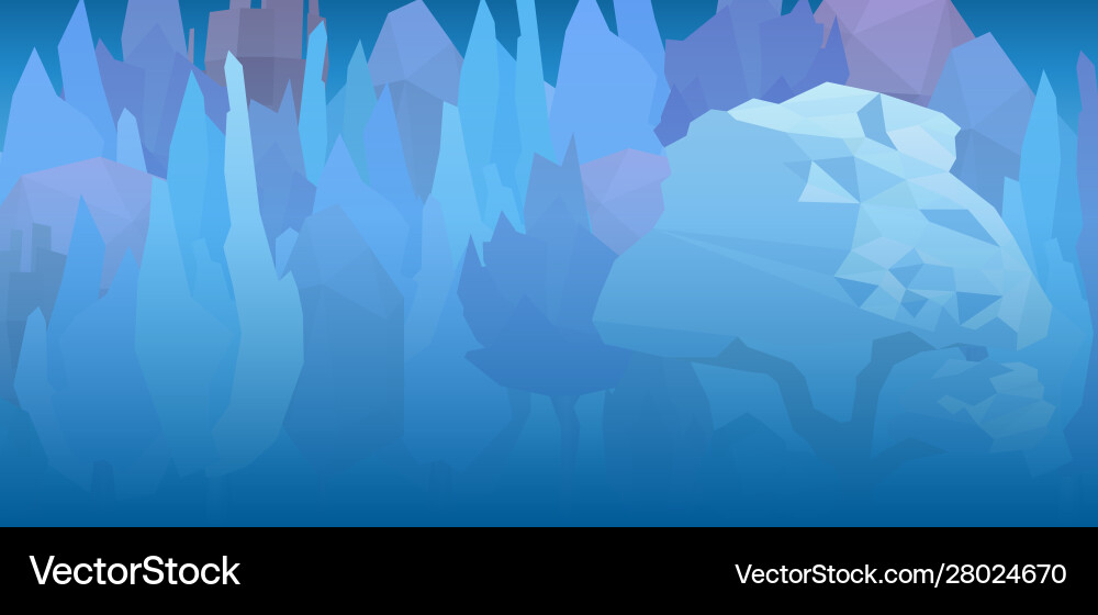 Winter frost tree stones banner background Vector Image
