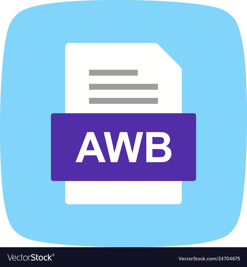 Awb file document icon Royalty Free Vector Image