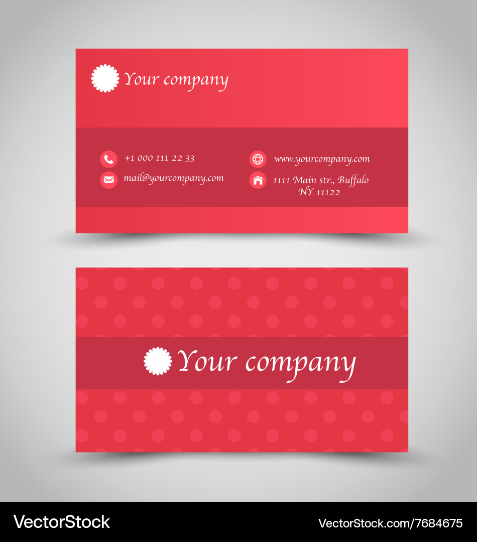 Business card set template red color Royalty Free Vector