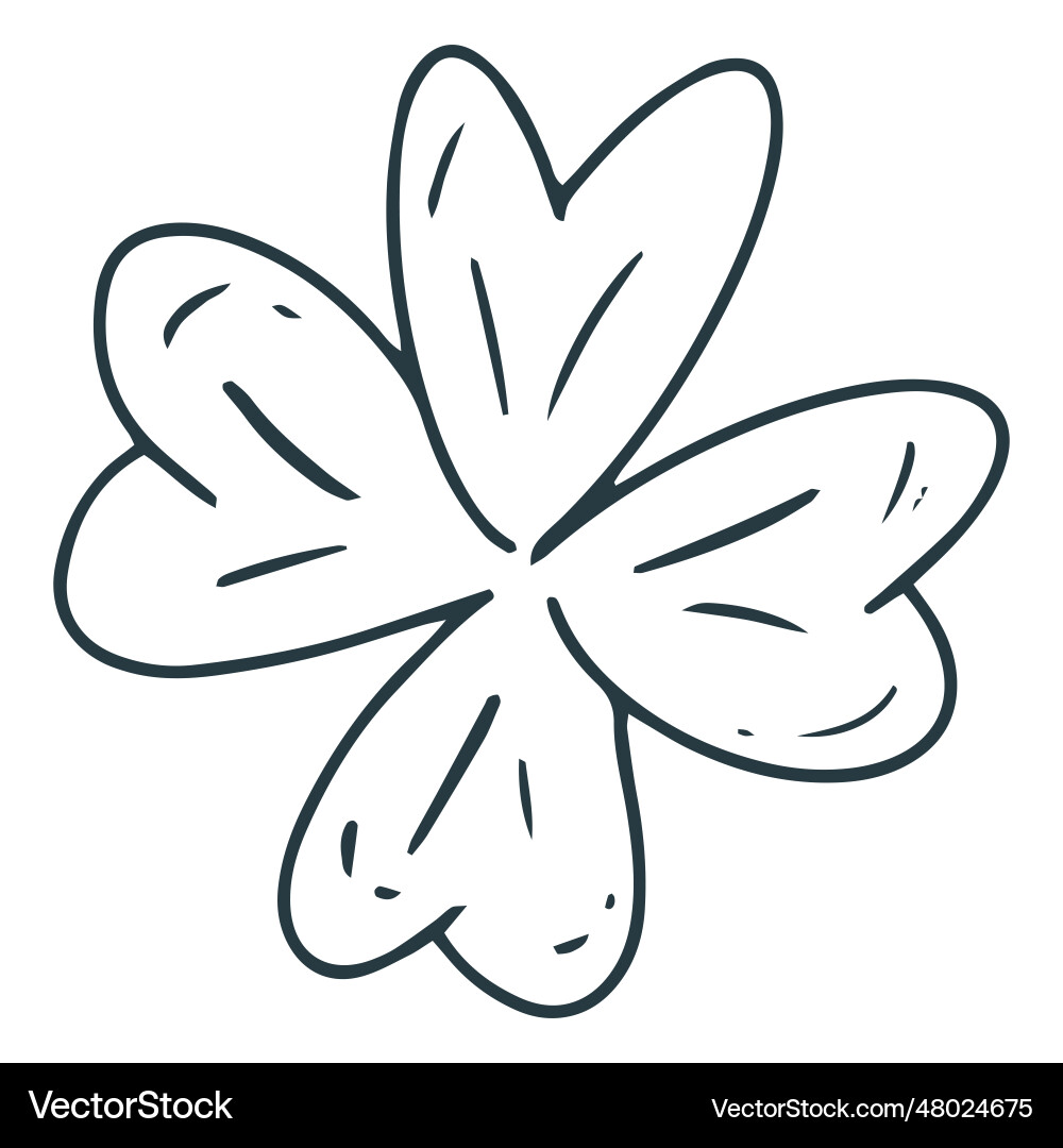 Clover four-leaf stroke Royalty Free Vector Image
