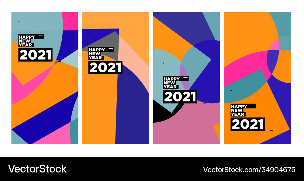 Colorful abstract background set for new year Vector Image