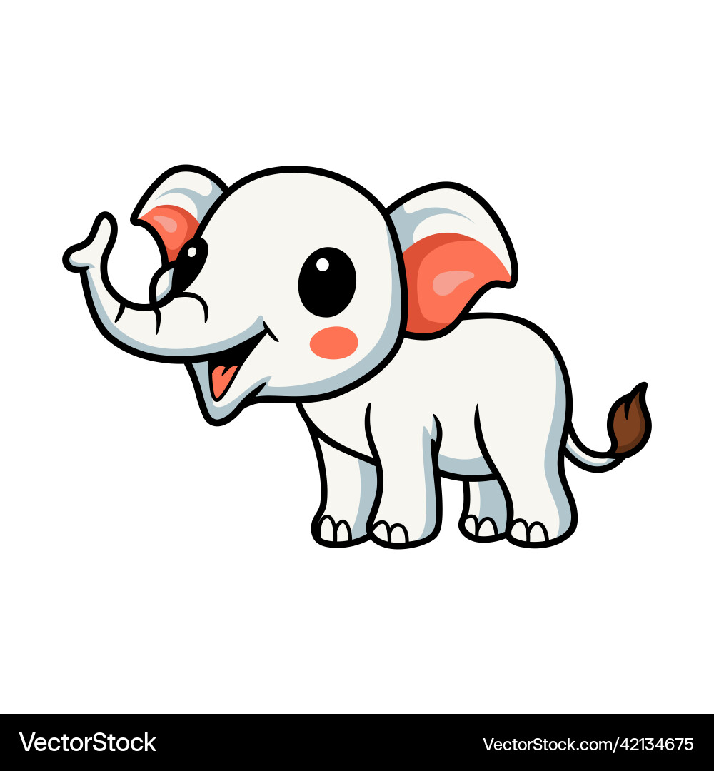 Cute little elephant cartoon character Royalty Free Vector