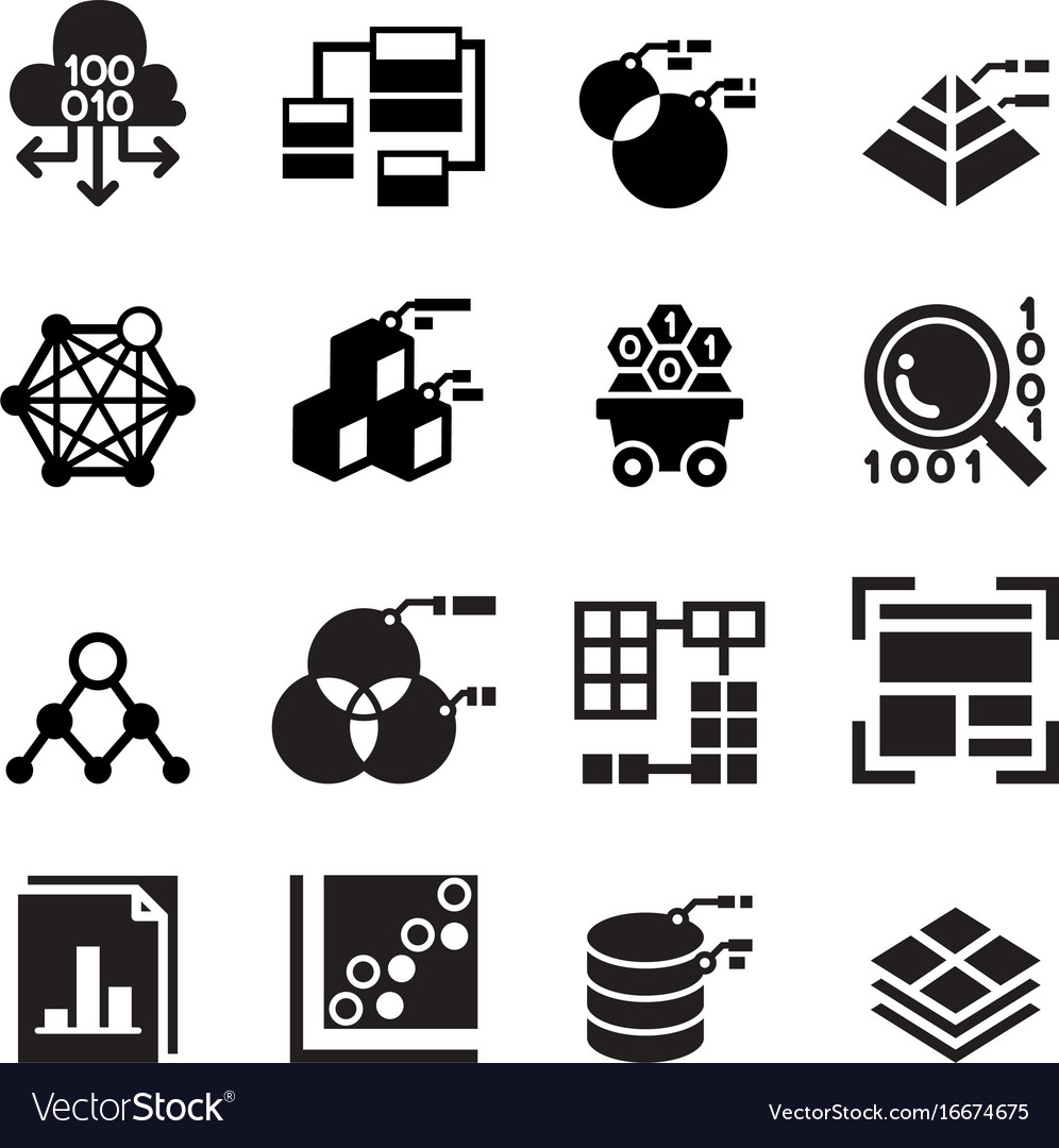 Data mining technology data transfer data Vector Image