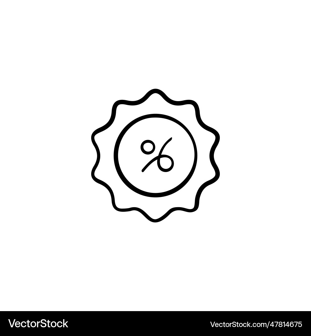 Discount badge line style icon design Royalty Free Vector