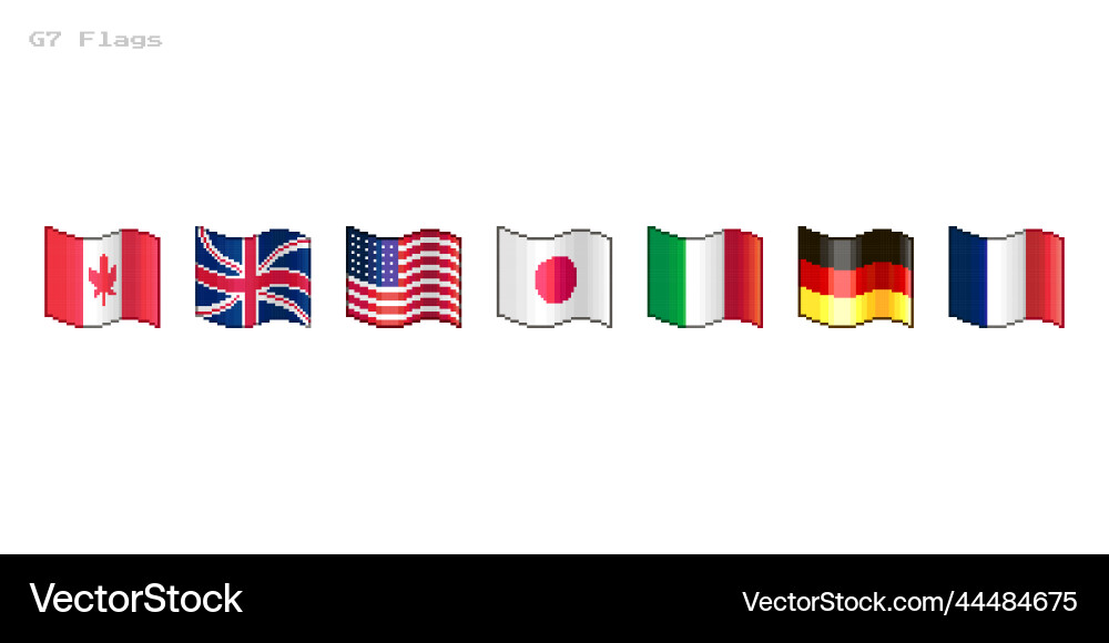 Flags of great seven countries g7 Royalty Free Vector Image