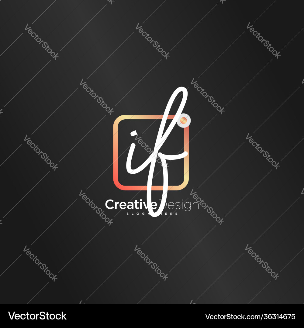 If initial letter handwriting logo art hand drawn Vector Image