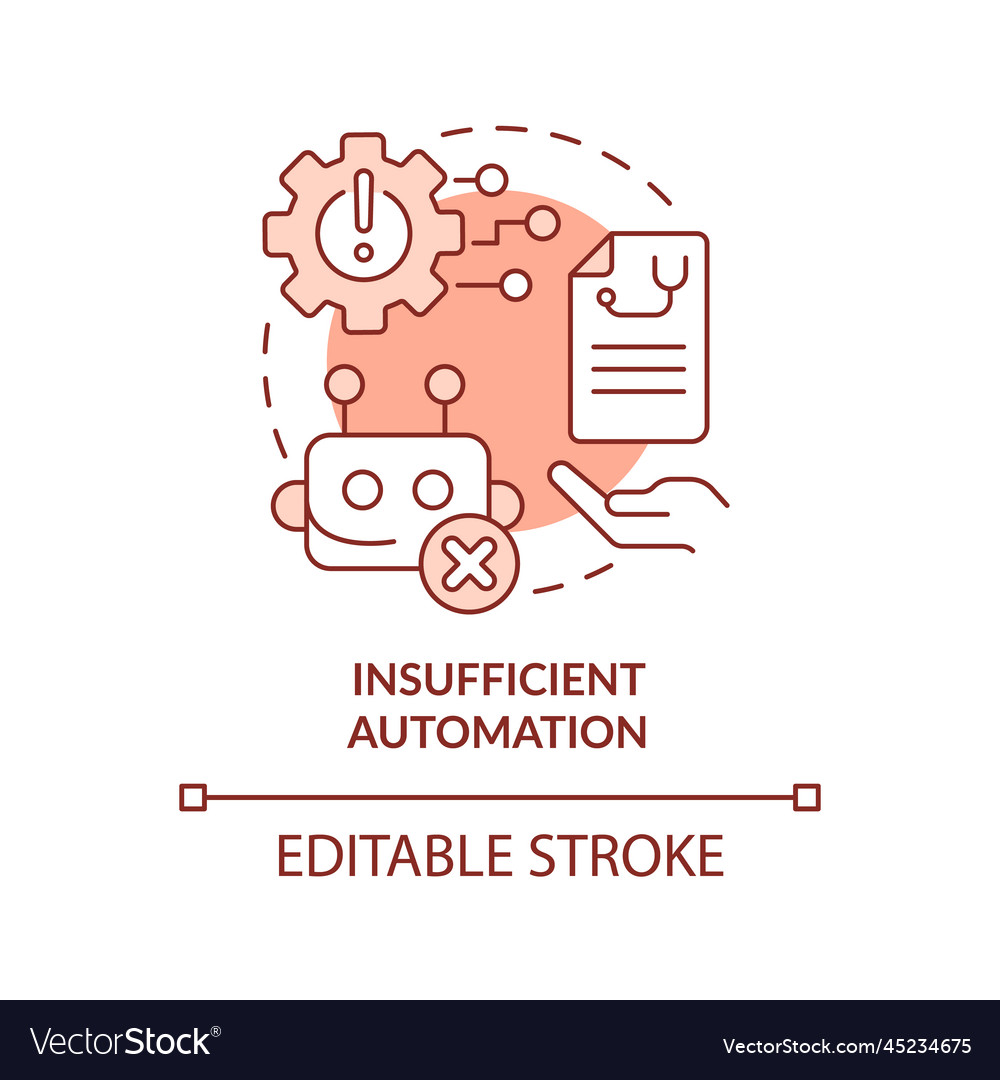 Insufficient automation red concept icon Vector Image Insufficient automation red concept icon Vector Image