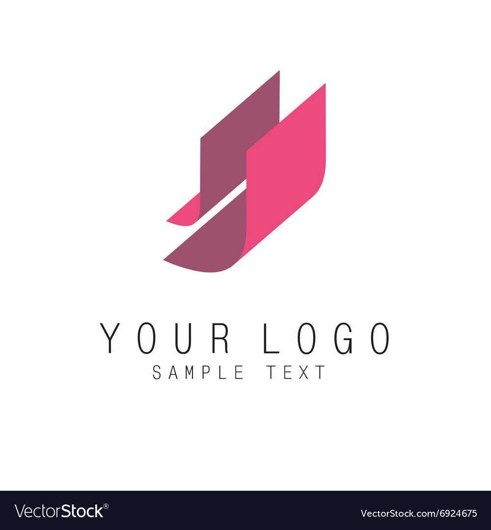 Letter e geometric colorful ribbons style logo Vector Image
