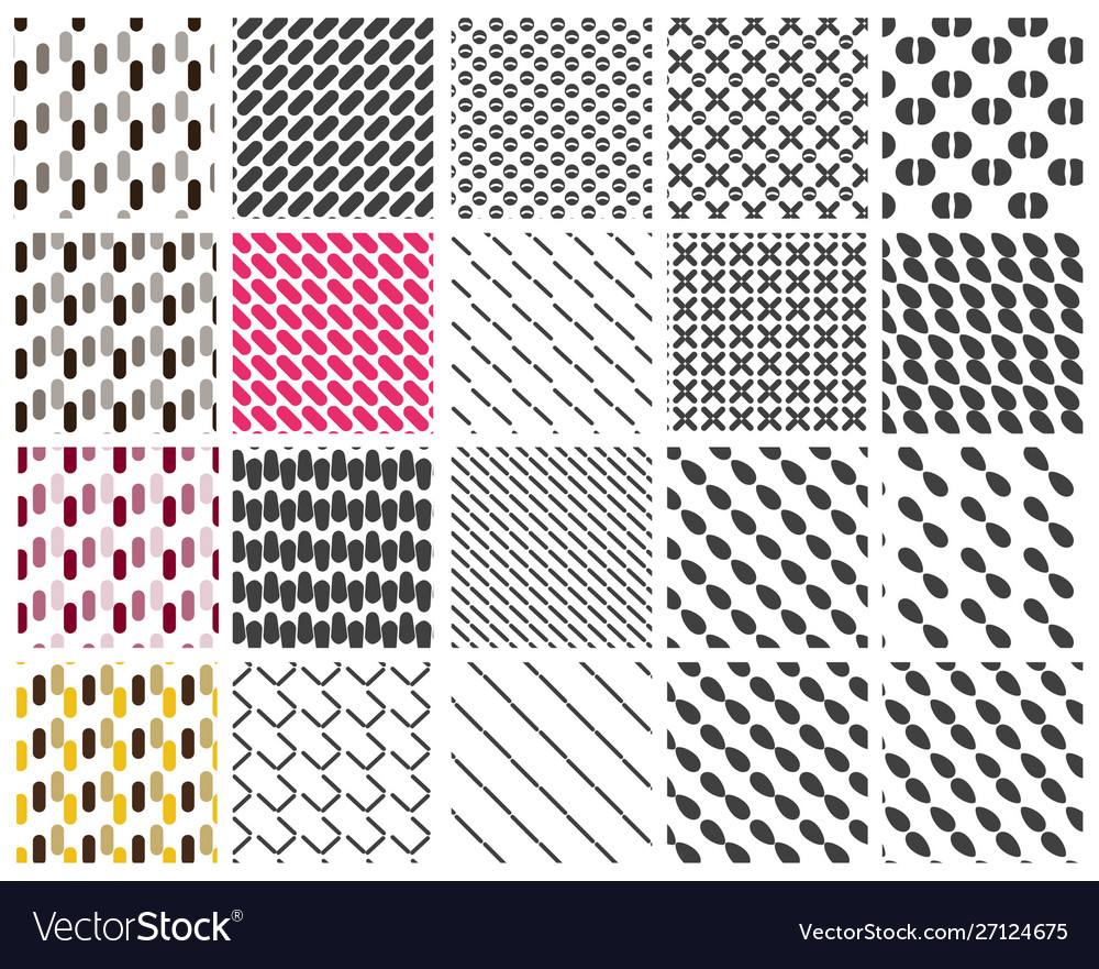 Pattern set for background repeat Royalty Free Vector Image