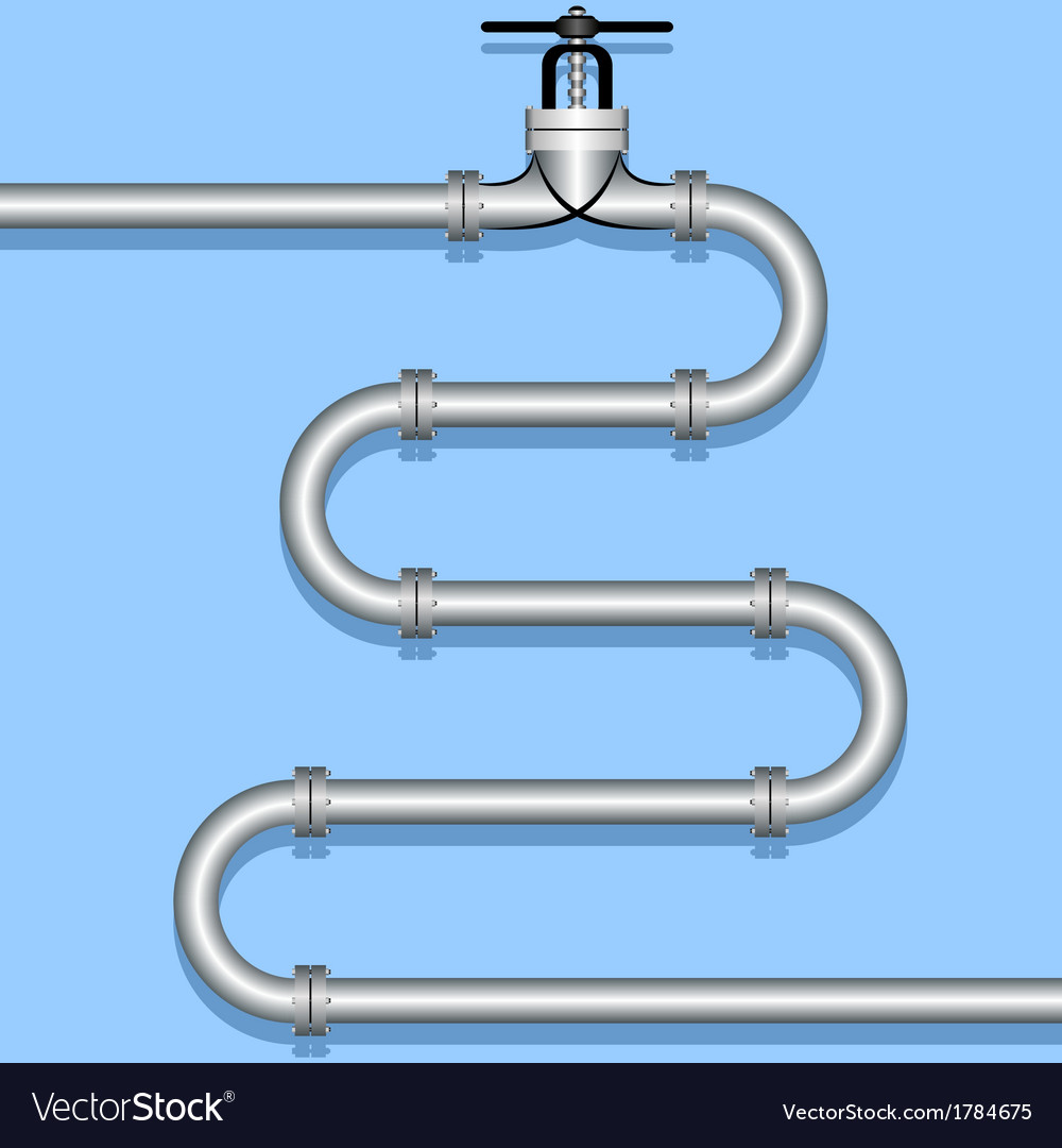 Pipeline on a blue background Royalty Free Vector Image