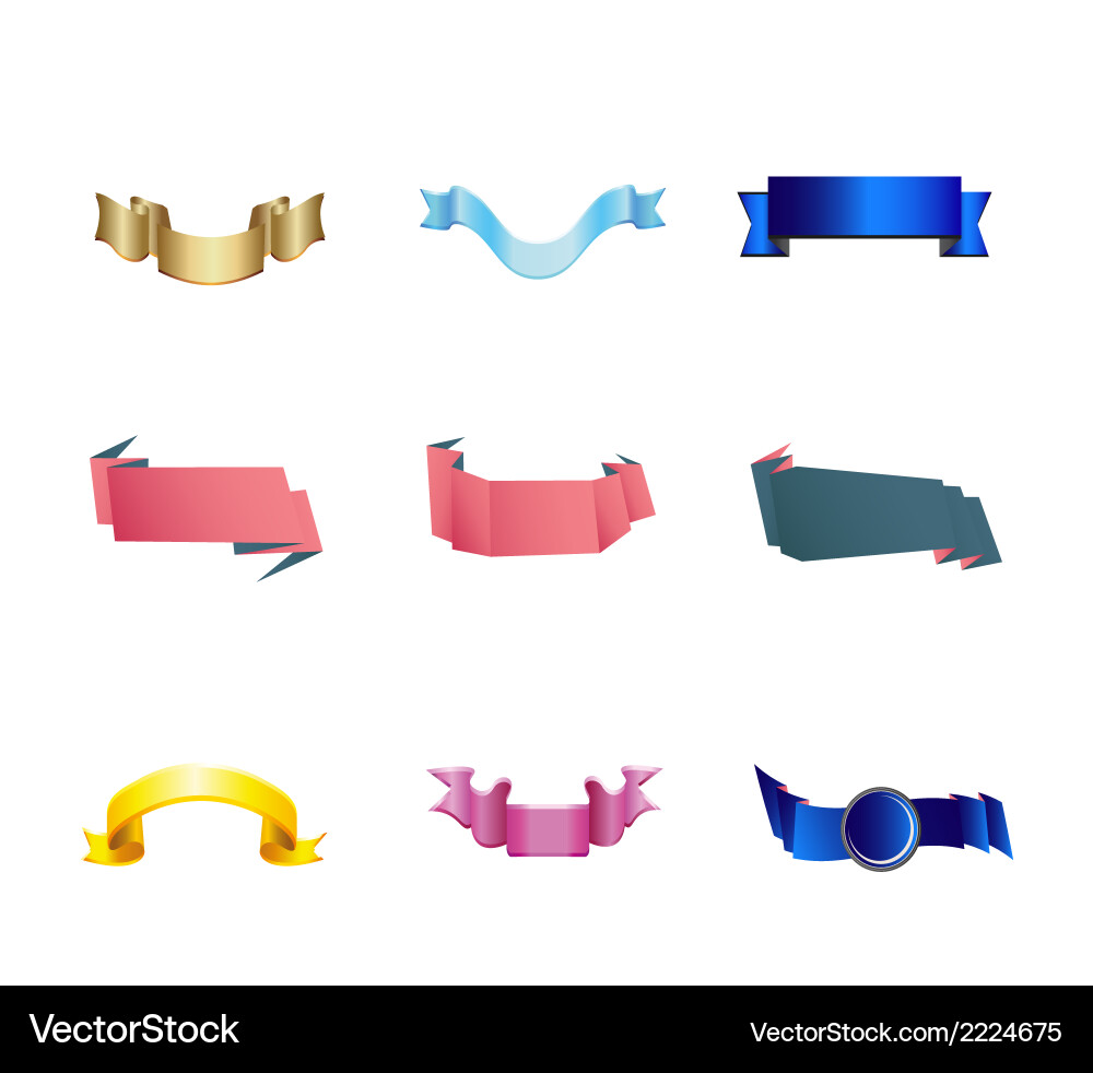 Set of 4 ribbon premium Royalty Free Vector Image