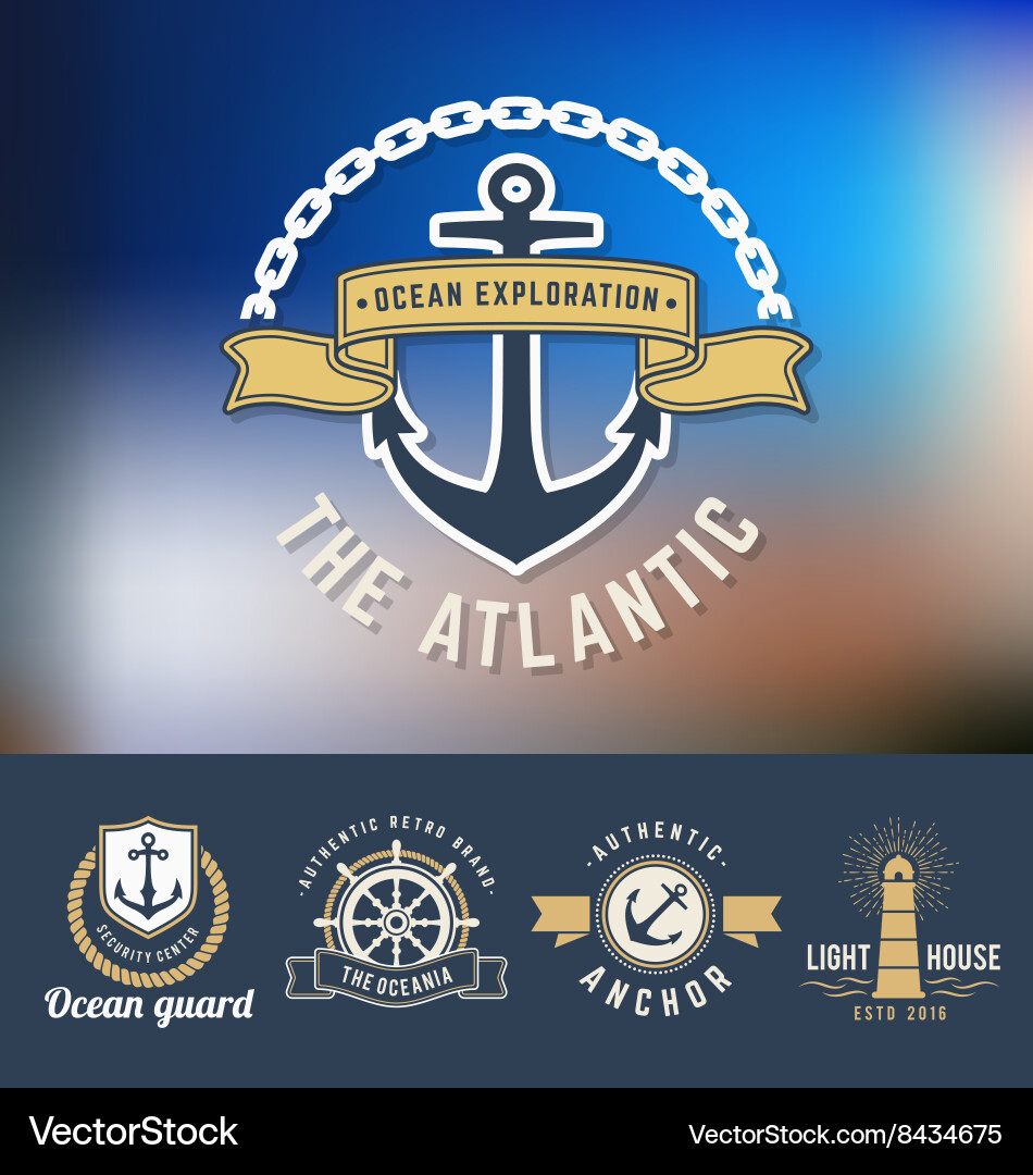 Set of nautical Logo Template Royalty Free Vector Image
