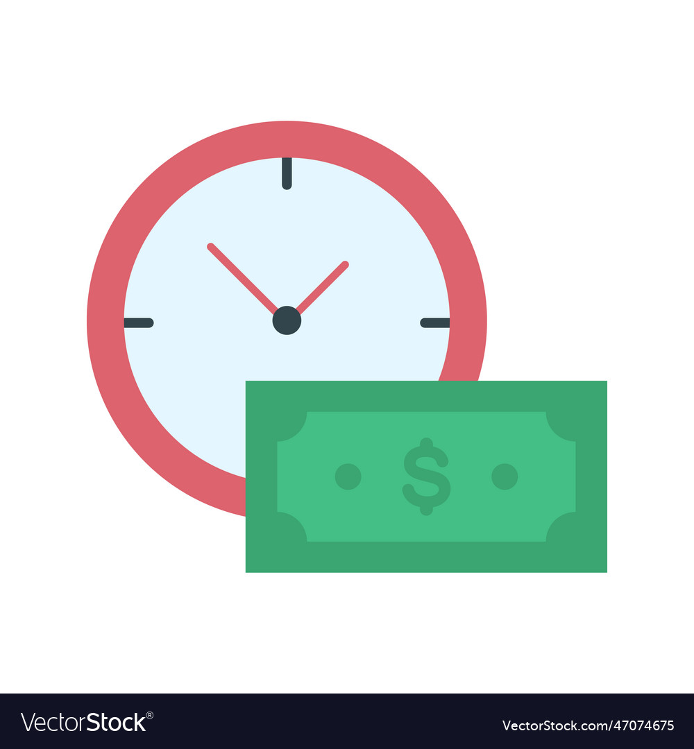 Time based payment icon image suitable Royalty Free Vector
