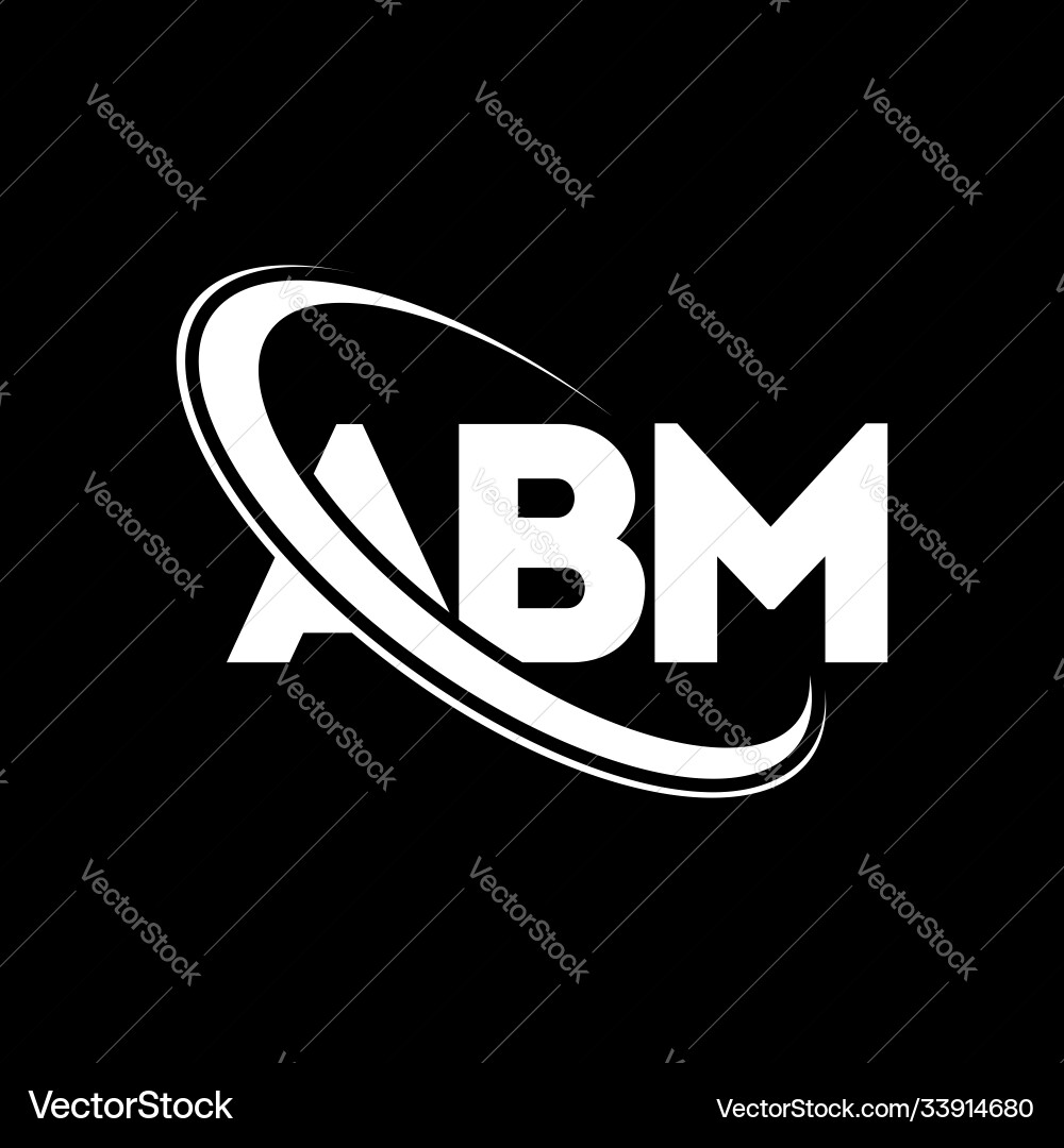 Abm logo a b m design white letter abma Royalty Free Vector