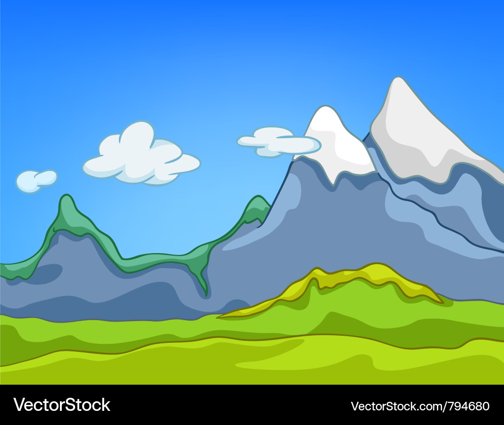 Cartoon nature landscape Royalty Free Vector Image