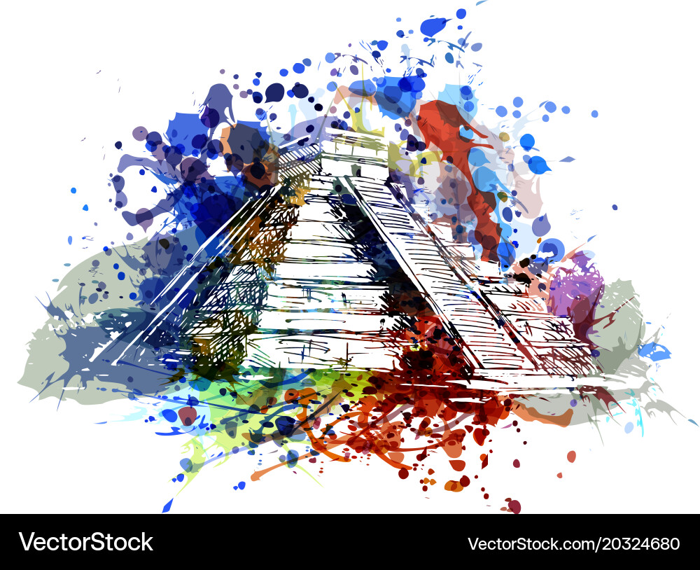 Color of mayan pyramid Royalty Free Vector Image