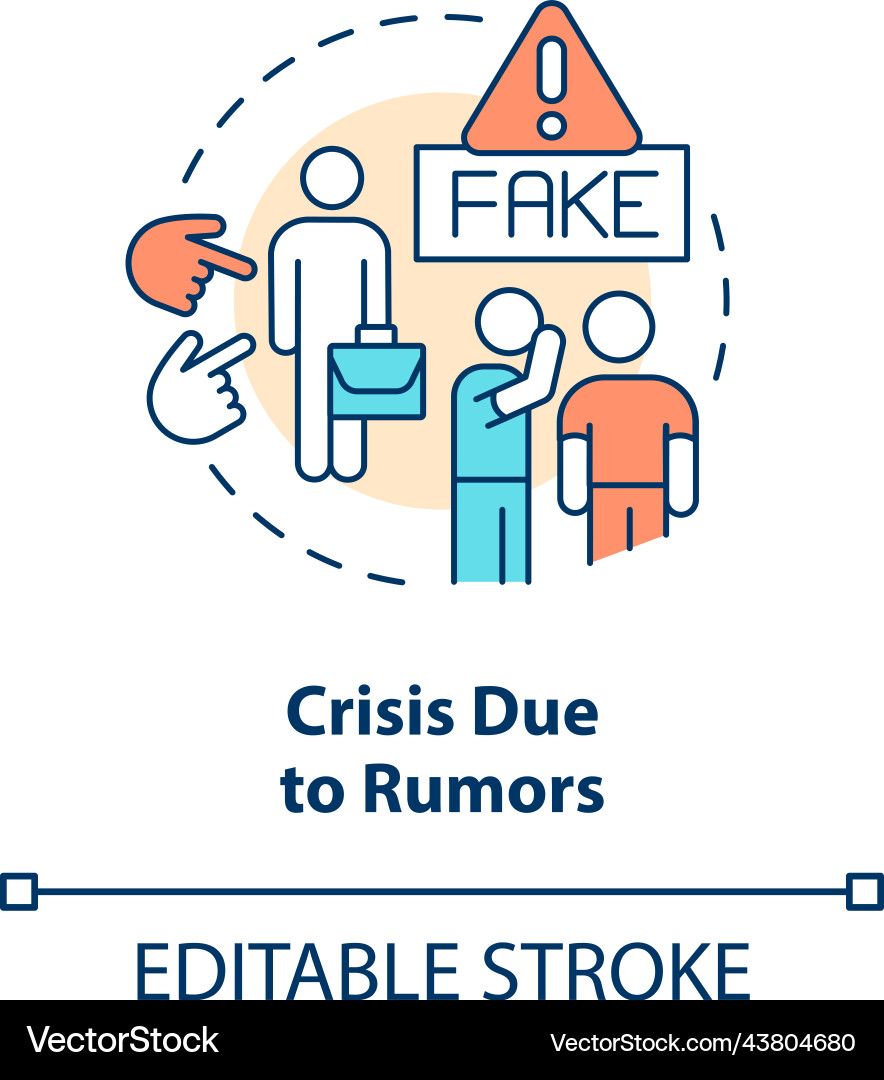 Crisis due to rumors concept icon Royalty Free Vector Image