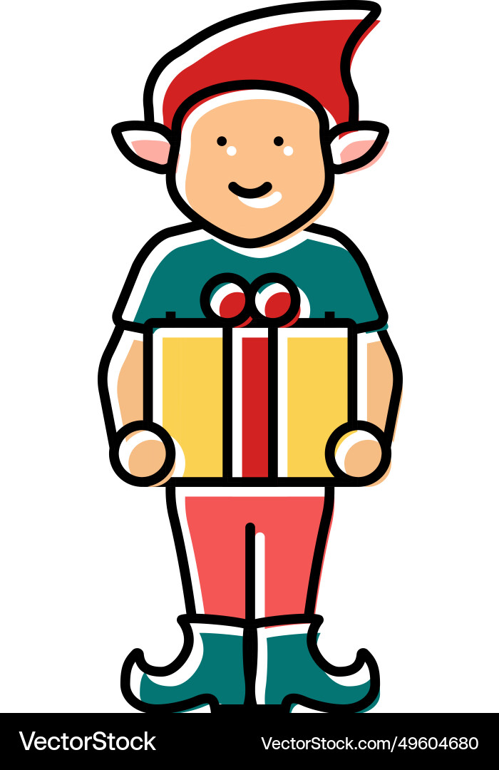 Elf christmas xmas color icon Royalty Free Vector Image