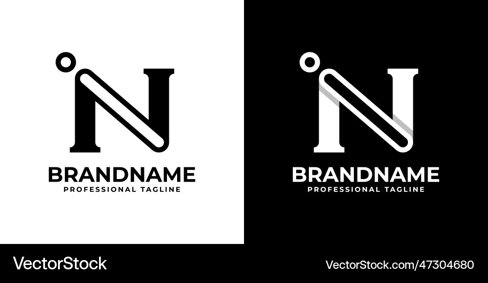 Letter ni or in monogram logo suitable for any Vector Image