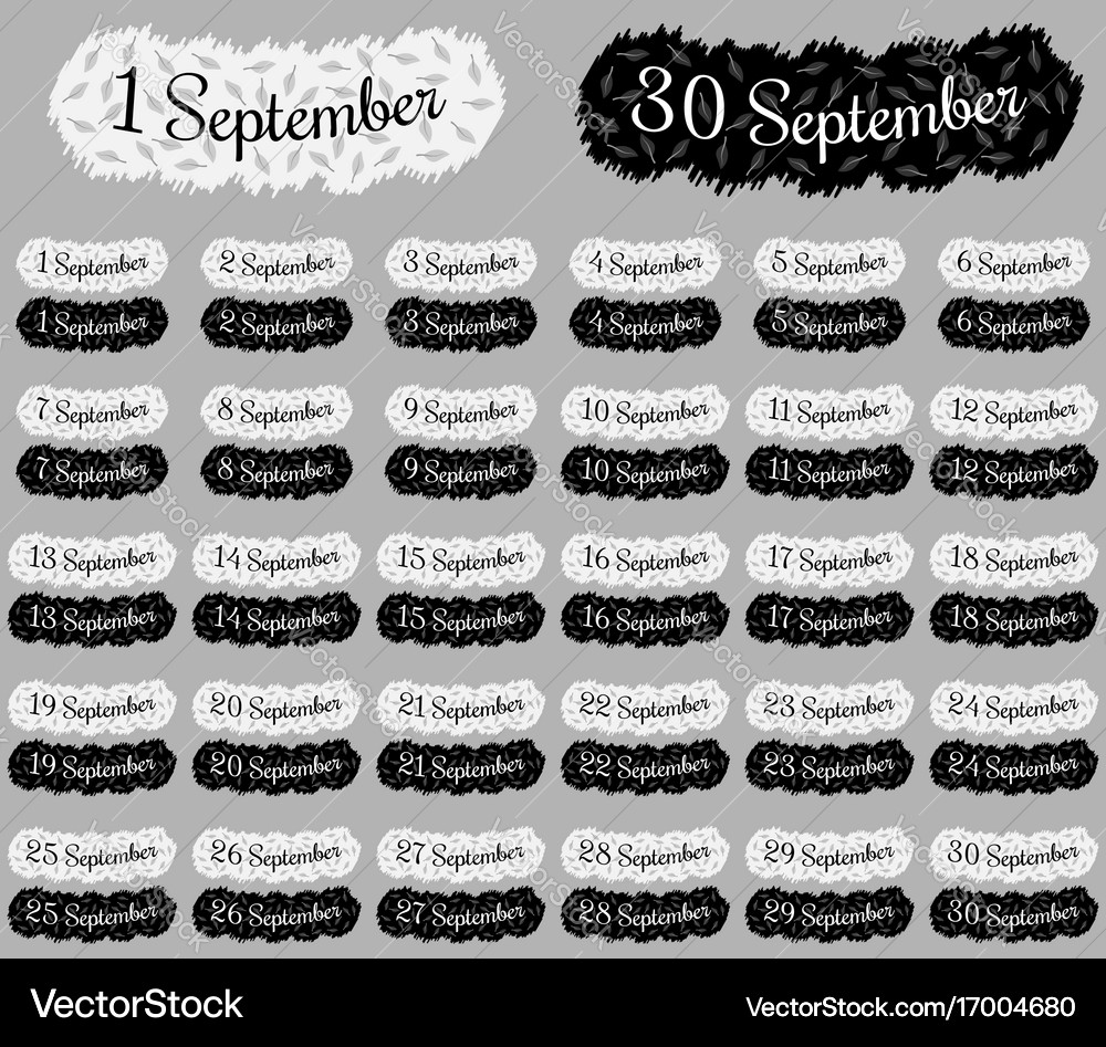 Lettering of september Royalty Free Vector Image
