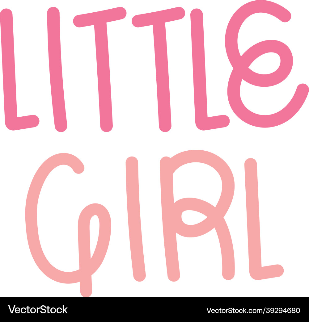 Little girl lettering Royalty Free Vector Image
