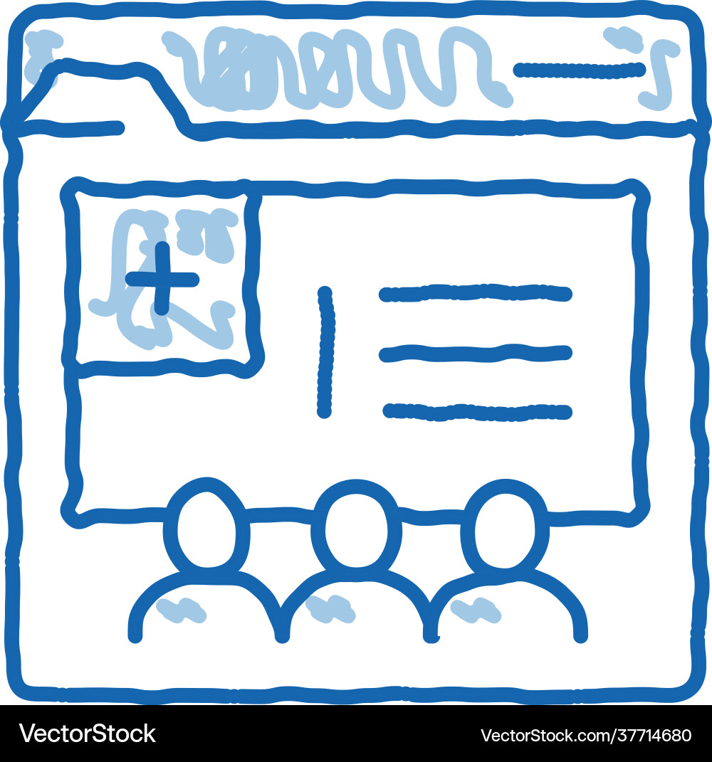 Medical web site visiting people doodle icon hand Vector Image