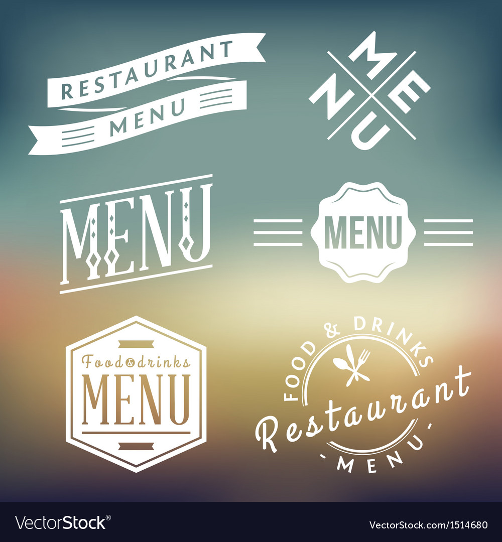 Menu labels Royalty Free Vector Image - VectorStock