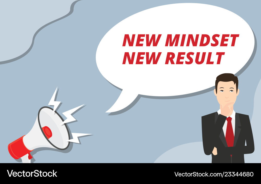 New mindset result with business man think Vector Image