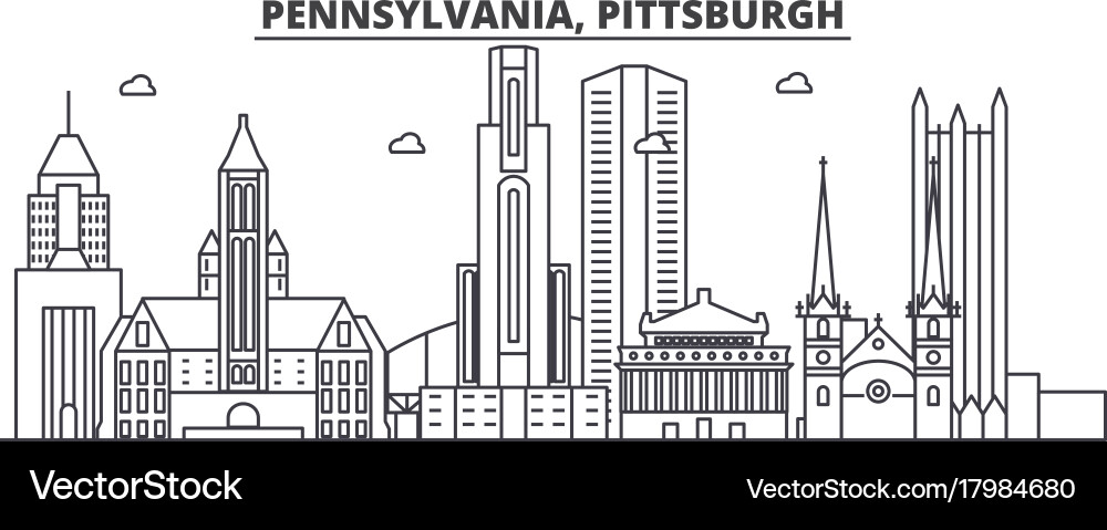 Pennsylvania pittsburgh architecture line skylin Vector Image