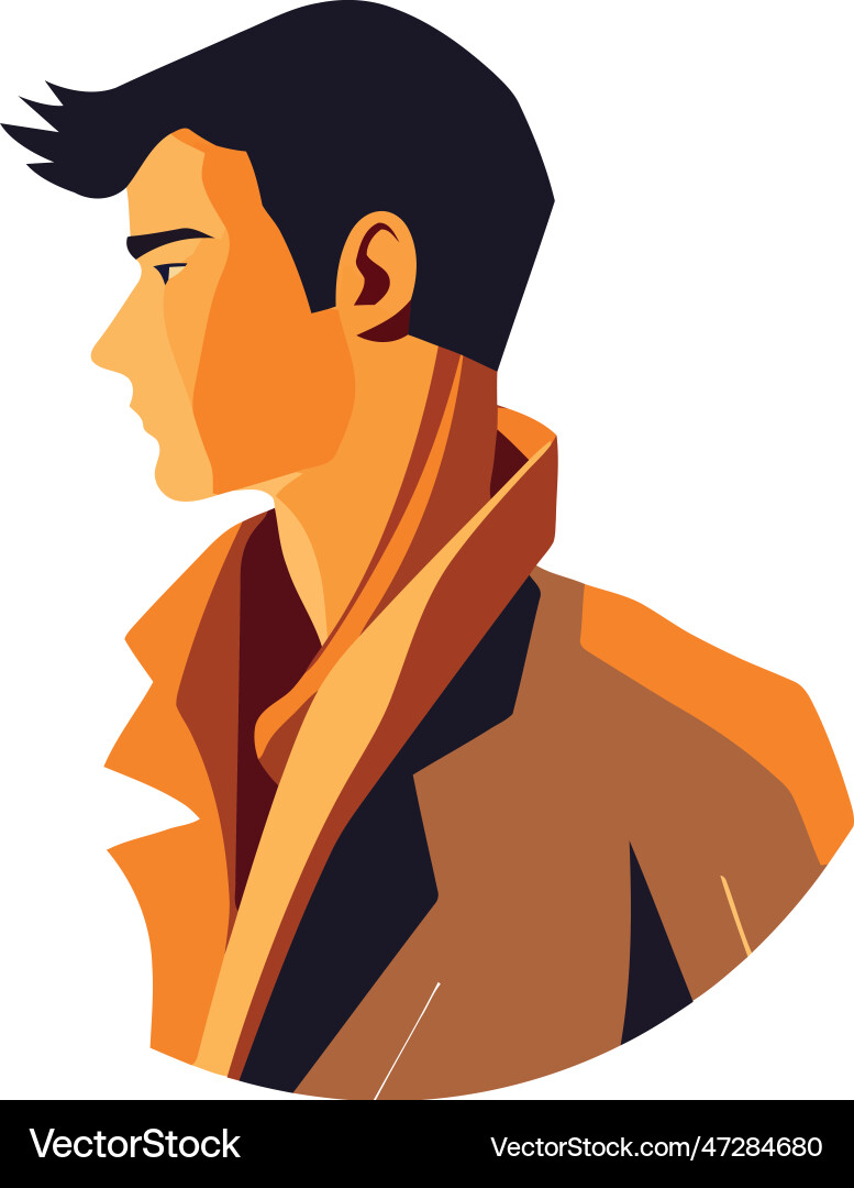 Smiling man in suit modern and successful Vector Image