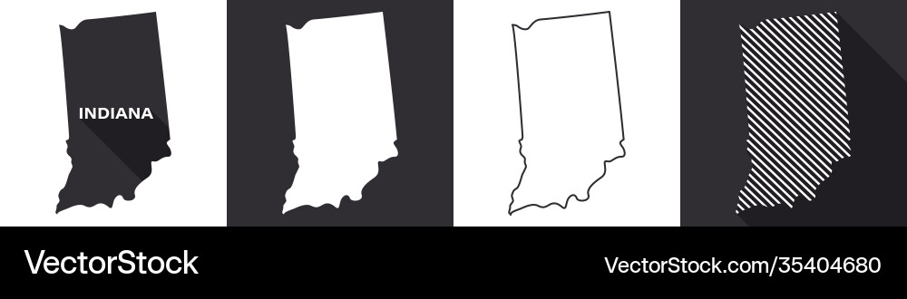 State indiana map united states Royalty Free Vector Image