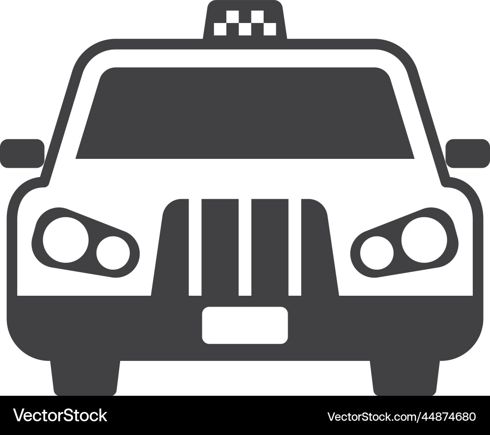 Taxi from front view in minimal style Royalty Free Vector