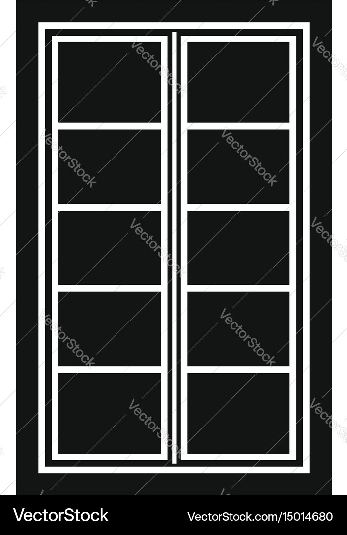 Wooden latticed window icon simple Royalty Free Vector Image