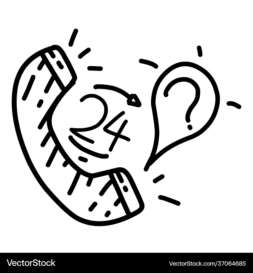 Business call hand drawn icon design outline Vector Image