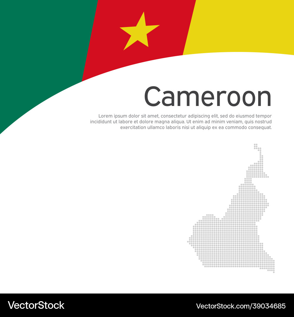 Cameroon flag mosaic map on white background wavy Vector Image
