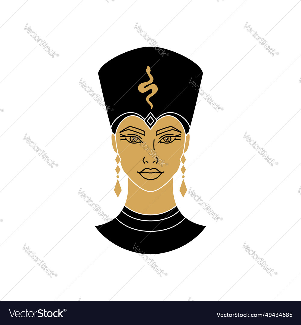 Cleopatra queen of egyptline art style Royalty Free Vector