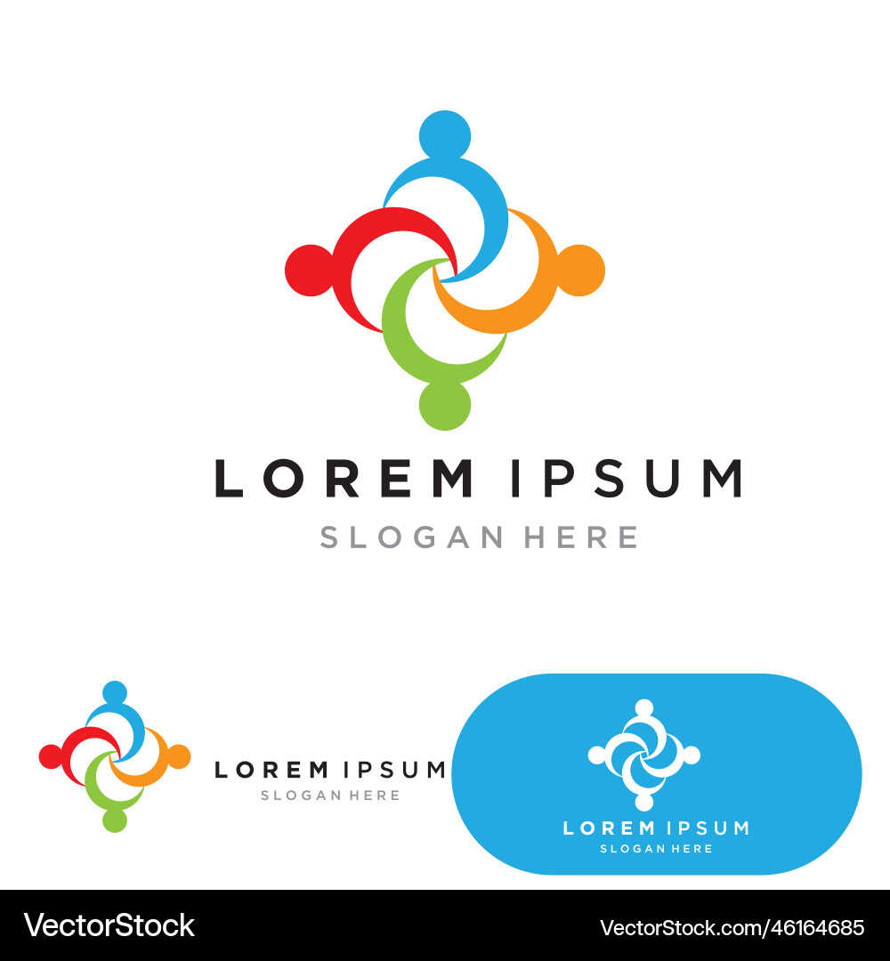 Community group logo network and social icon Vector Image