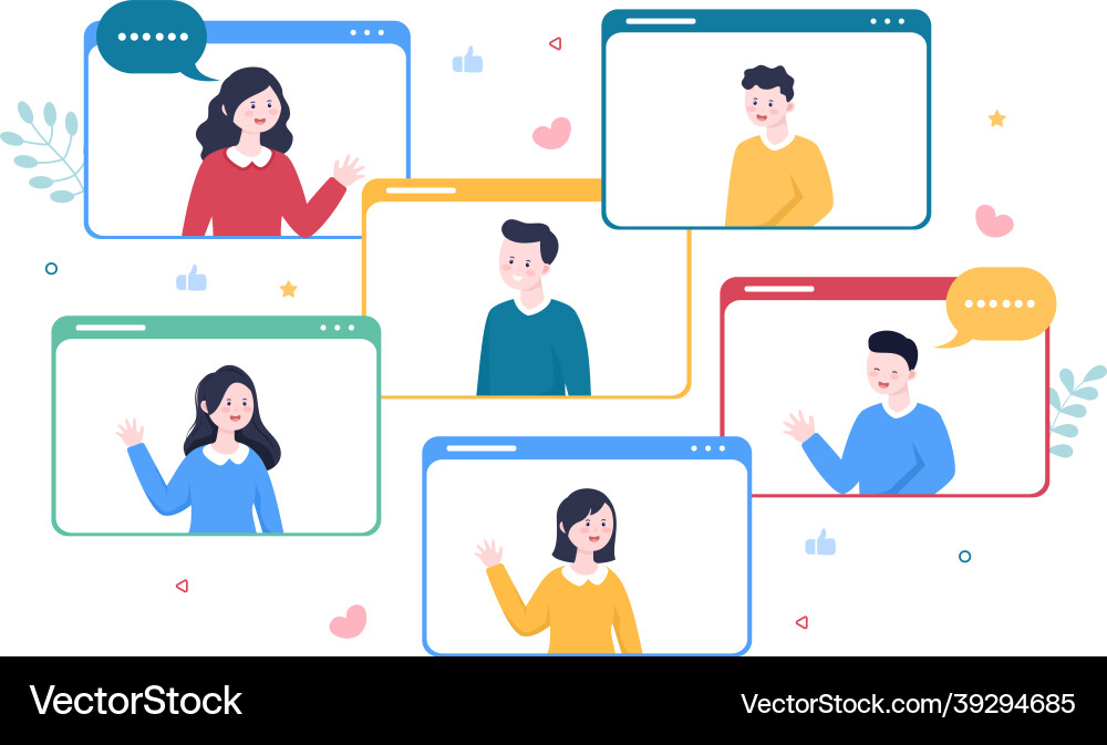 Content creator background of freelancer blogger Vector Image