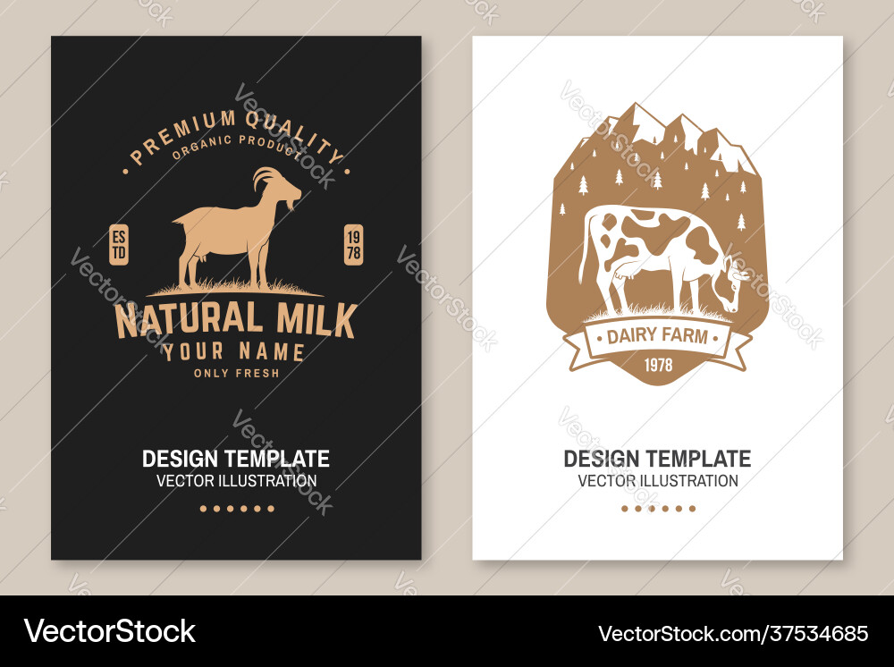 Dairy farm only fresh milk flyer Royalty Free Vector Image