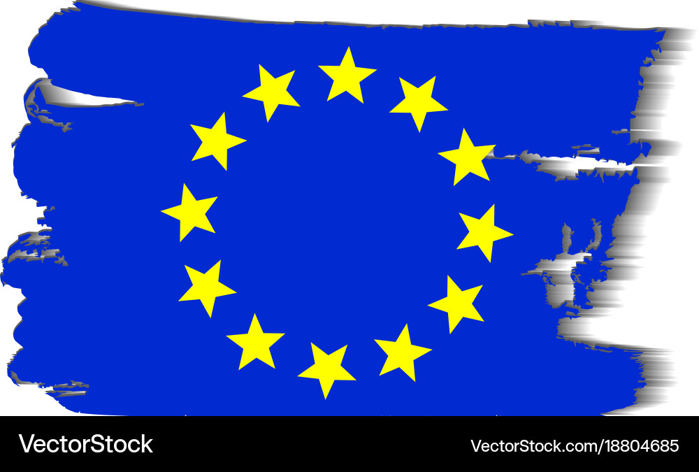 European Union Flag Paint Splash Royalty Free Vector Image