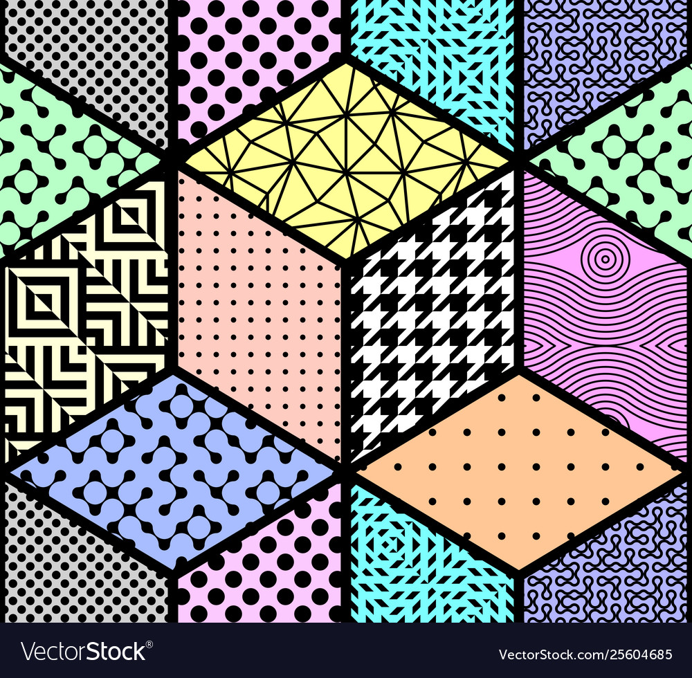 Geometric abstract pattern seamless cubes Vector Image