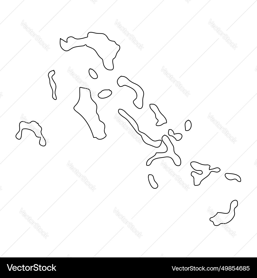 Highly detailed bahamas map with borders isolated Vector Image