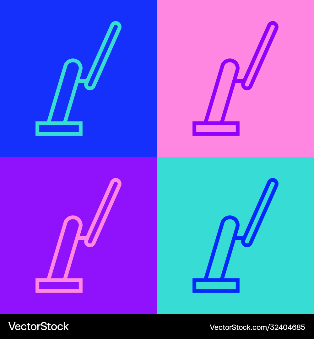 Pop art line windscreen wiper icon isolated on Vector Image