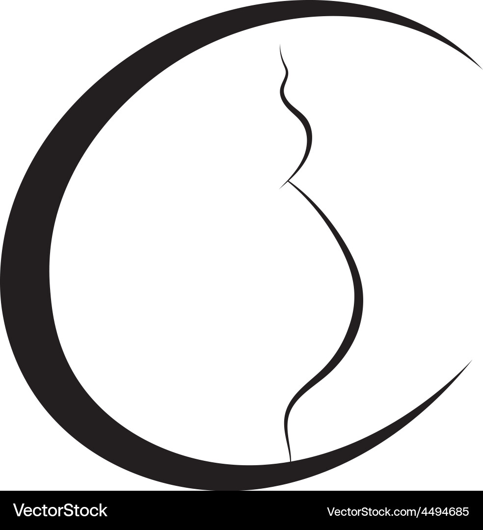 Pregnant belly logo Royalty Free Vector Image - VectorStock