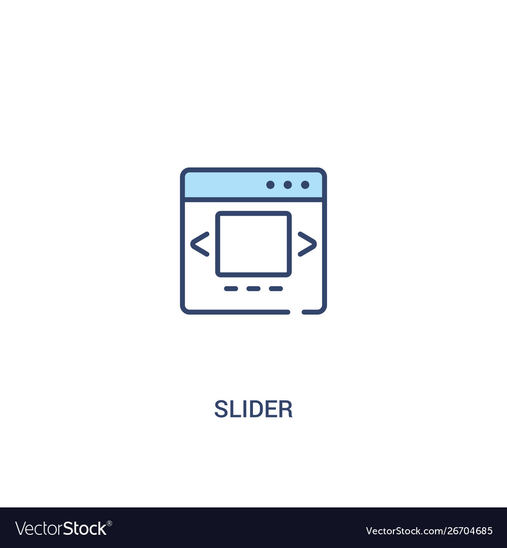 Slider concept 2 colored icon simple line element Vector Image