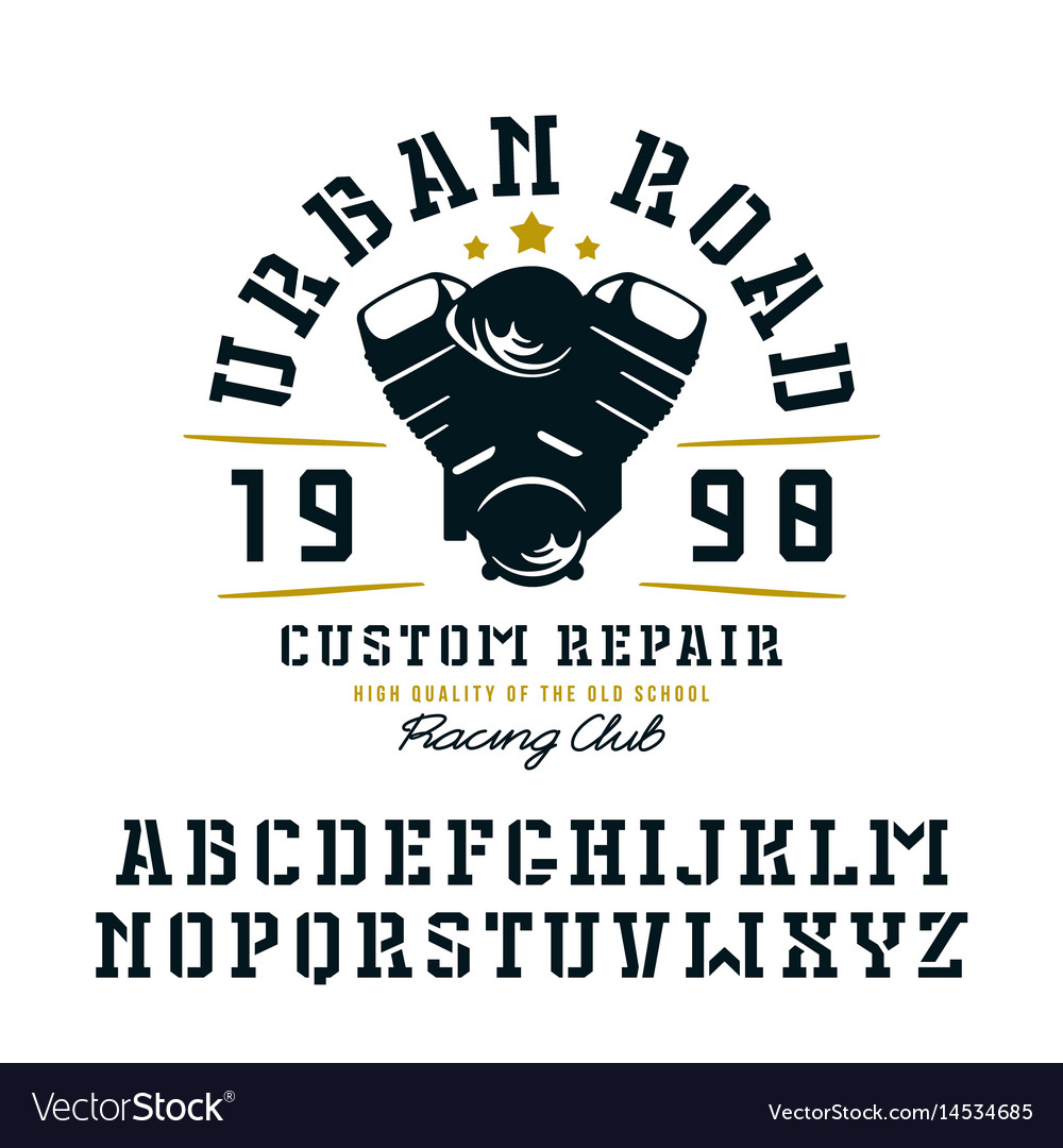 Stencil-plate serif font Royalty Free Vector Image Stencil-plate serif font Royalty Free Vector Image