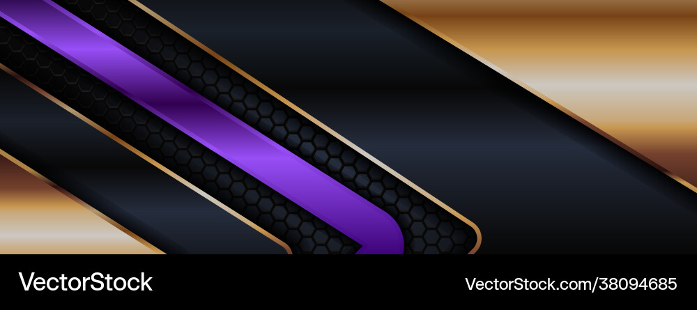 Tech futuristic navy background with gold Vector Image