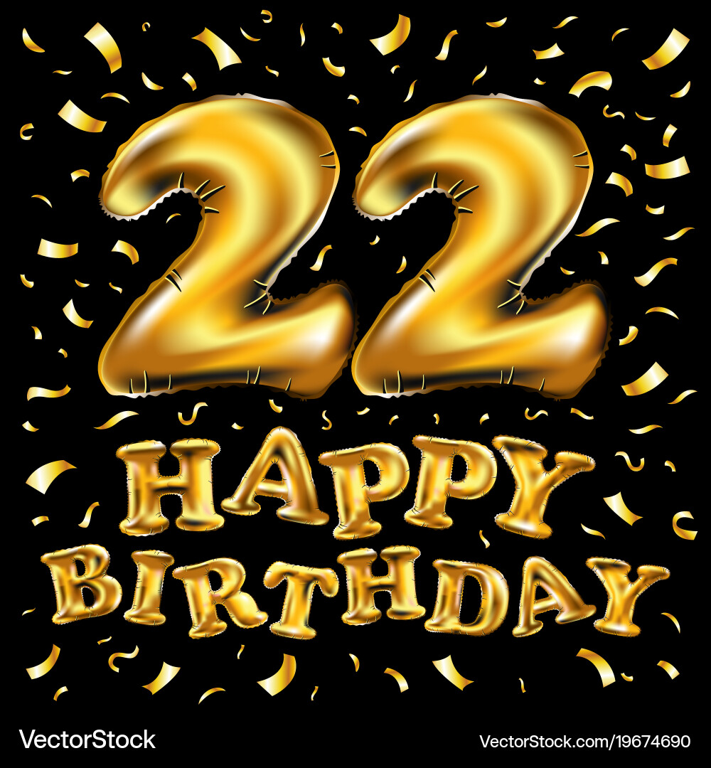 22 years anniversary celebration poster Royalty Free Vector